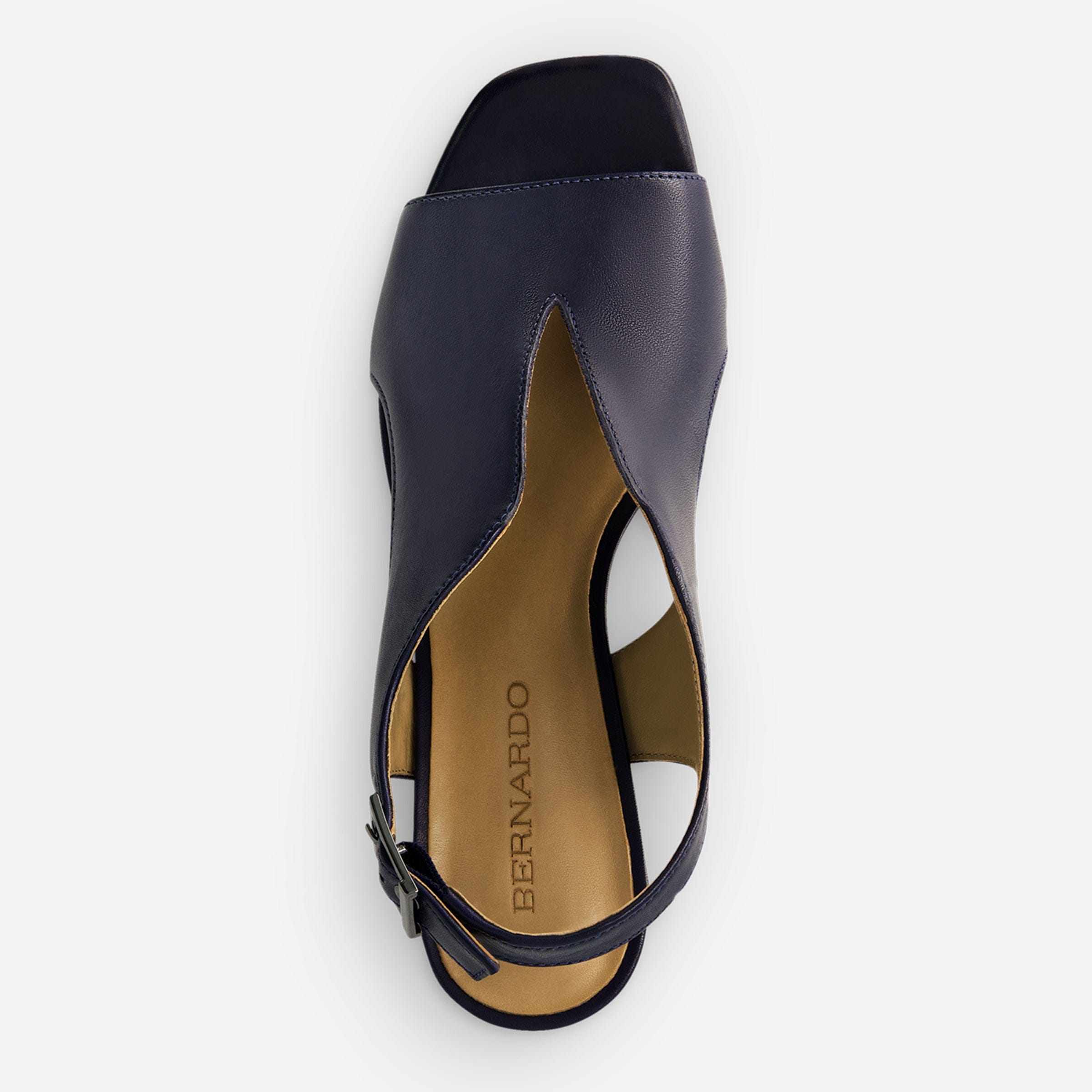 Bedford Mid Heel Sandal in Dark Navy | Bernardo 1946
