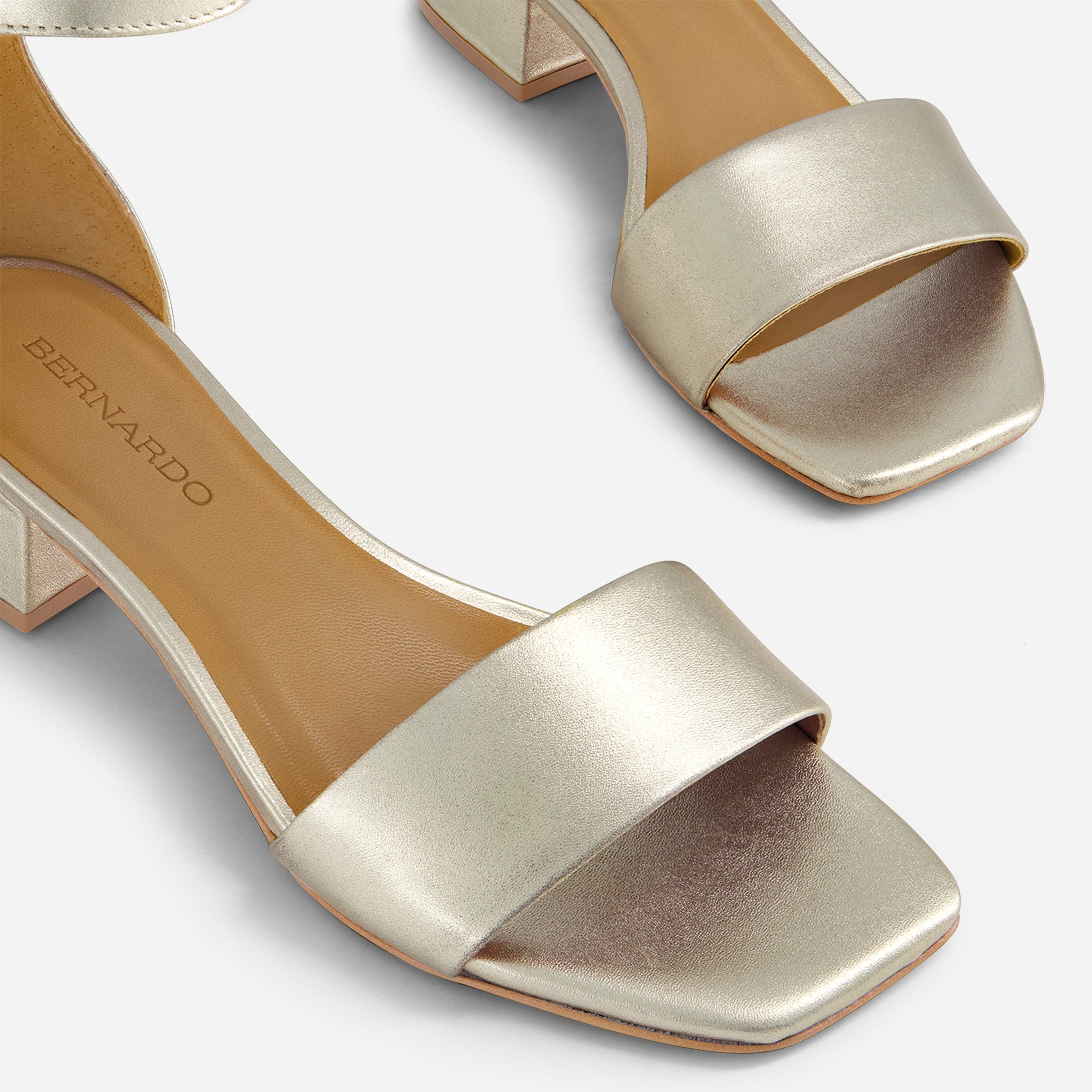 Jalena Champagne Sandal | Mid Heel | Bernardo 1946