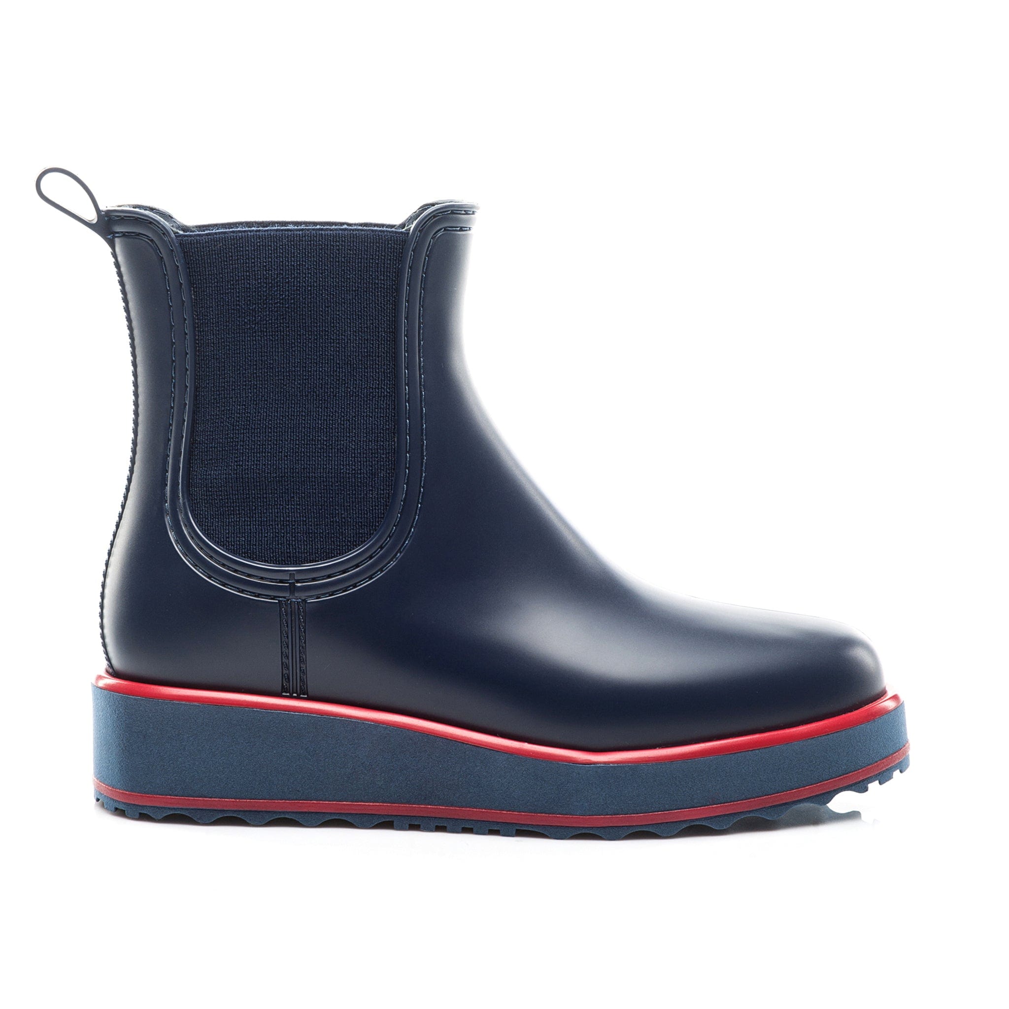 Willa Platform Wedge Rain Boot in Navy Blue – Bernardo 1946